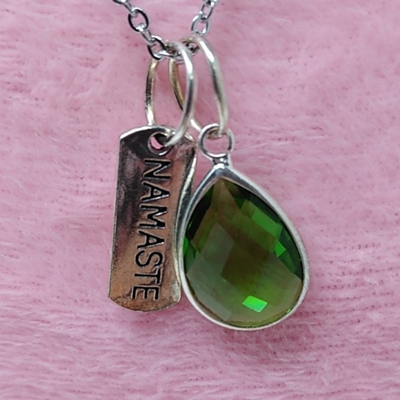 Jewelry | Namaste Necklace Emerald Colored Faceted Crystal | Poshmark